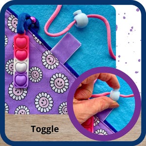 Personalised Calming Fidget Blanket, Bright Sensory Twiddle Pad ...