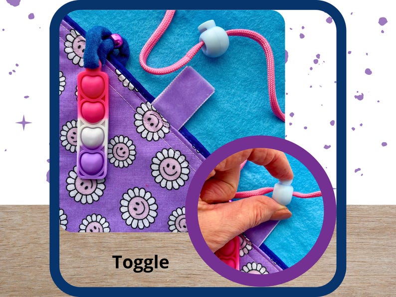Personalised Calming Fidget Blanket, Bright Sensory Twiddle Pad ...