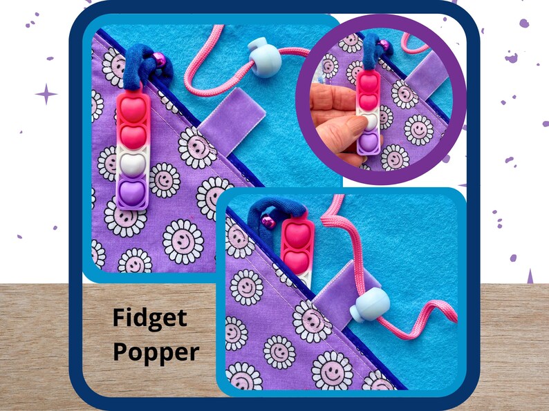 Personalised Calming Fidget Blanket, Bright Sensory Twiddle Pad ...