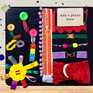 Navy Twiddle Pad, Colourful Bright Textured Blanket, Tactile Sensory ...