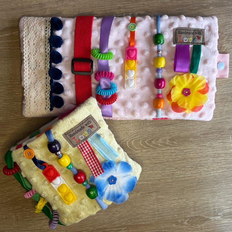 Small Colourful Bright Wrist Muff, Textured Tactile Activity Pad, Soothing Calming Fidget Mat ...