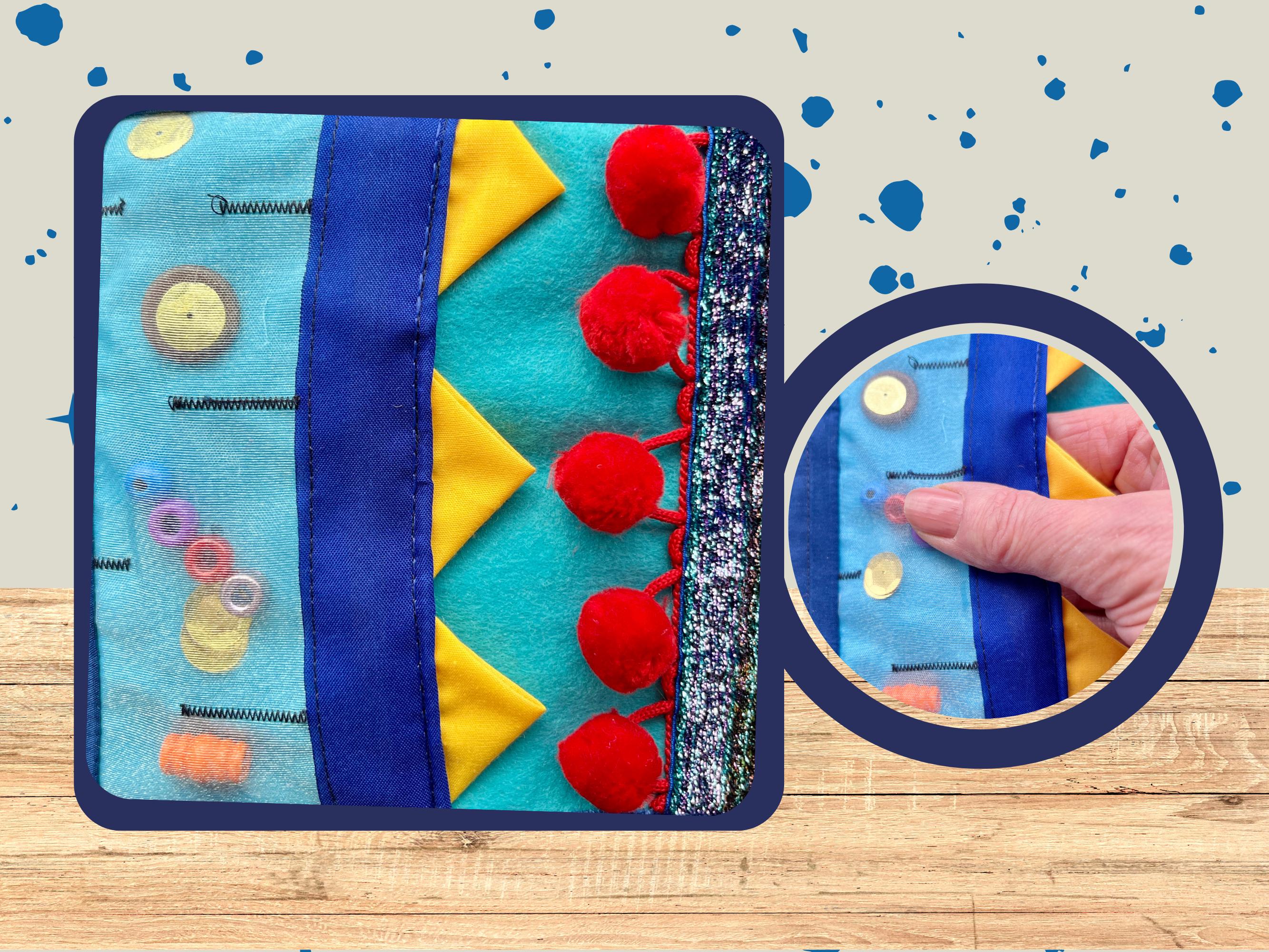 Personalised Fidget Blanket, Bright Sensory Tactile Centre, Soothing ...