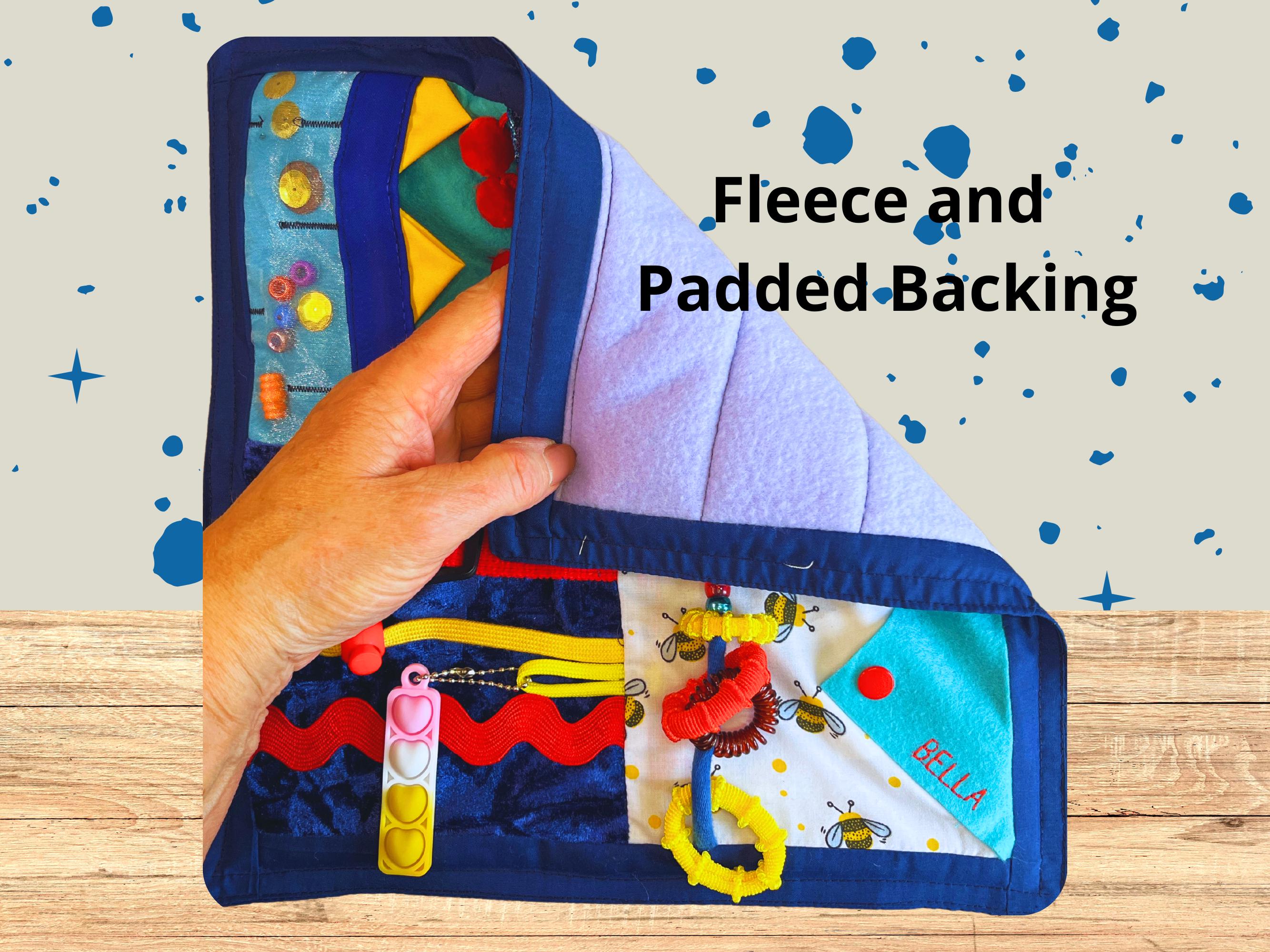 Personalised Fidget Blanket, Bright Sensory Tactile Centre, Soothing ...