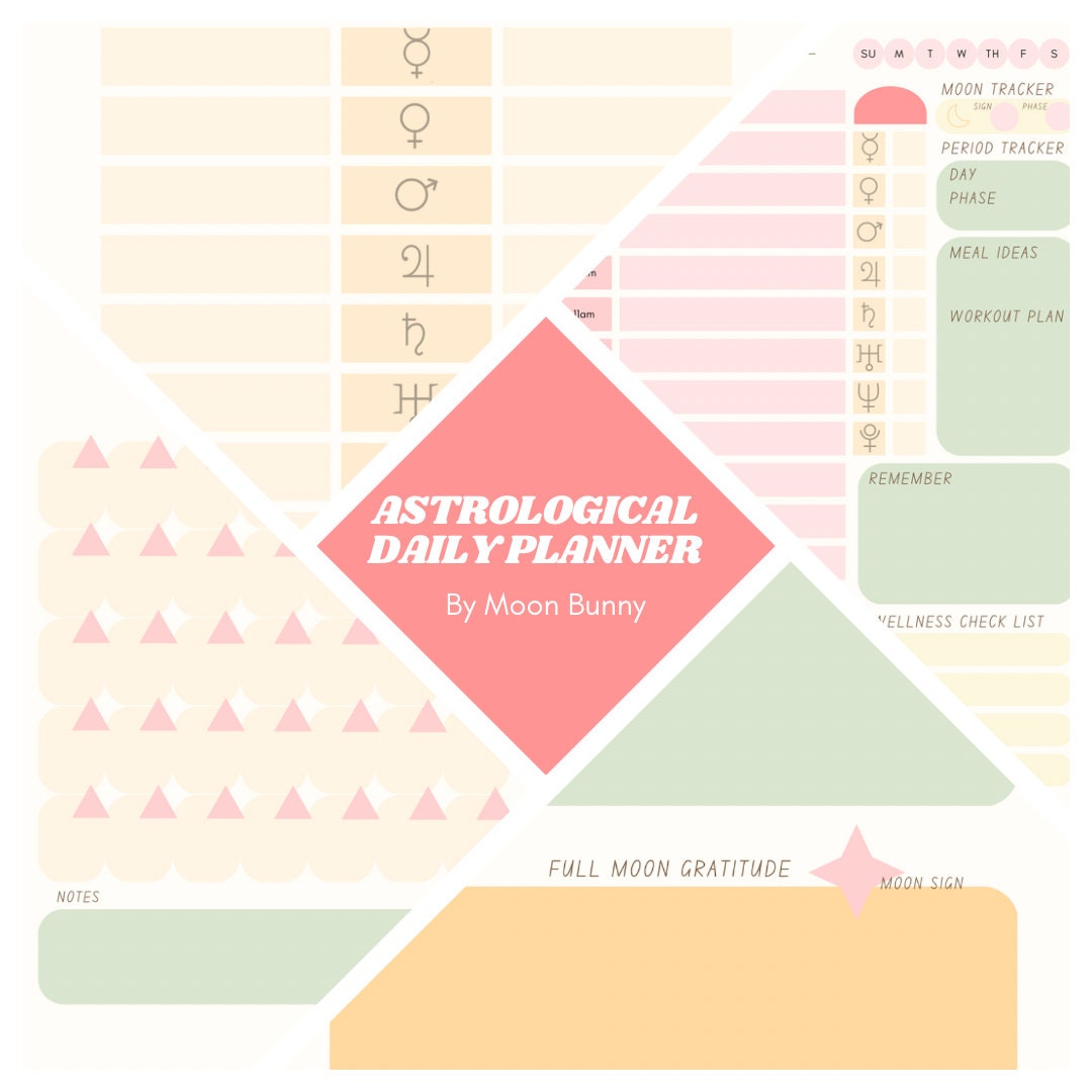 Printable Digital Astrological Daily Planner by Moon Bunny PR - Etsy