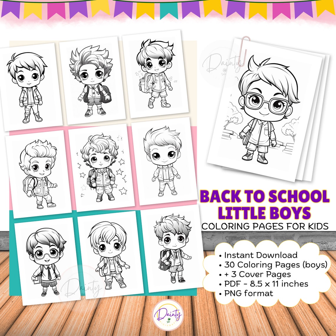 Printable Coloring Pages for Kids, Back to School Little Girls and Boys ...