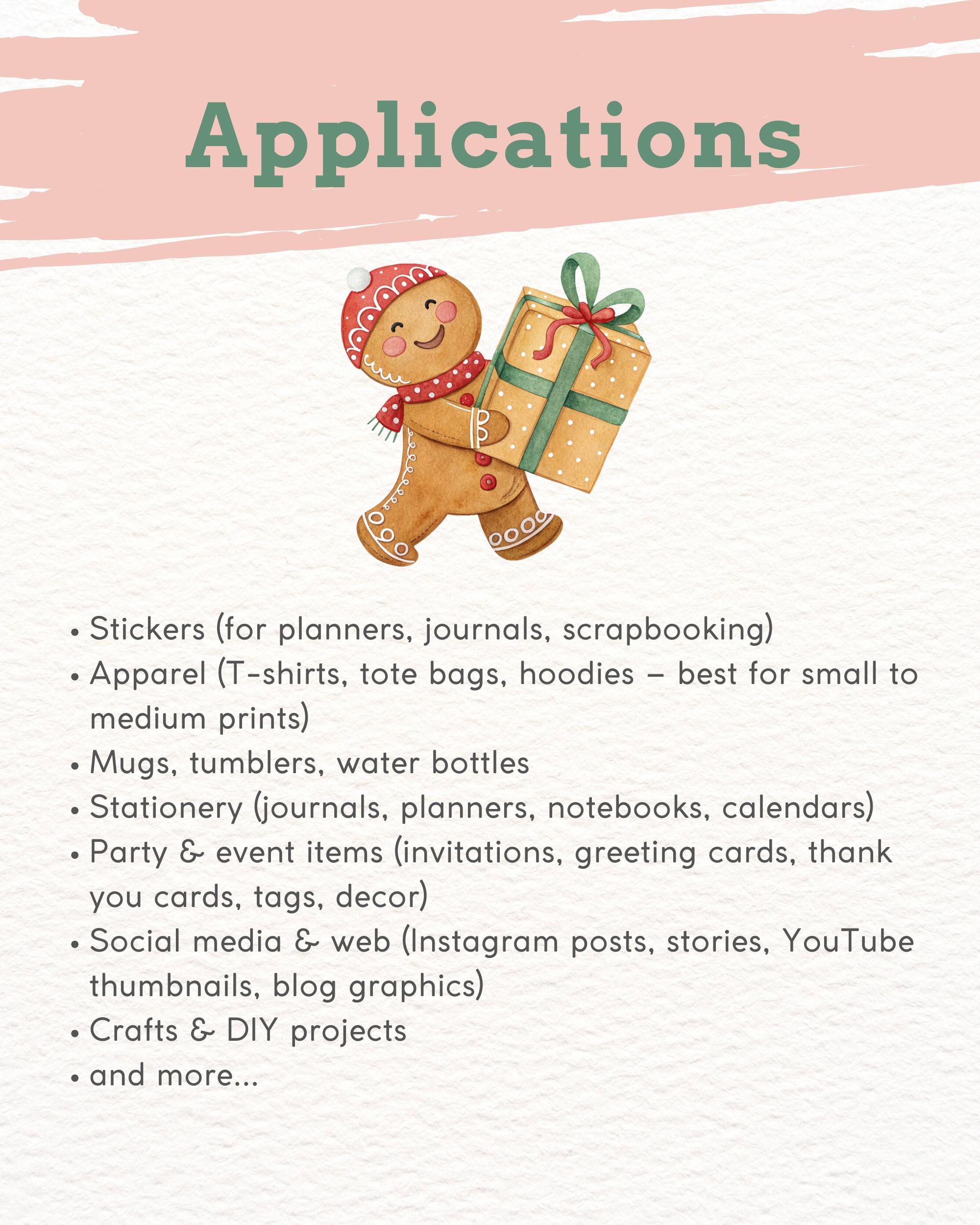 Gingerbread Man Christmas Clipart: Holiday Cookie PNG, Baking Graphics ...