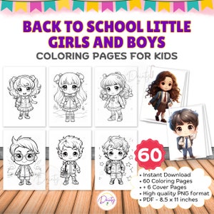 Printable Coloring Pages for Kids, Back to School Little Girls and Boys ...