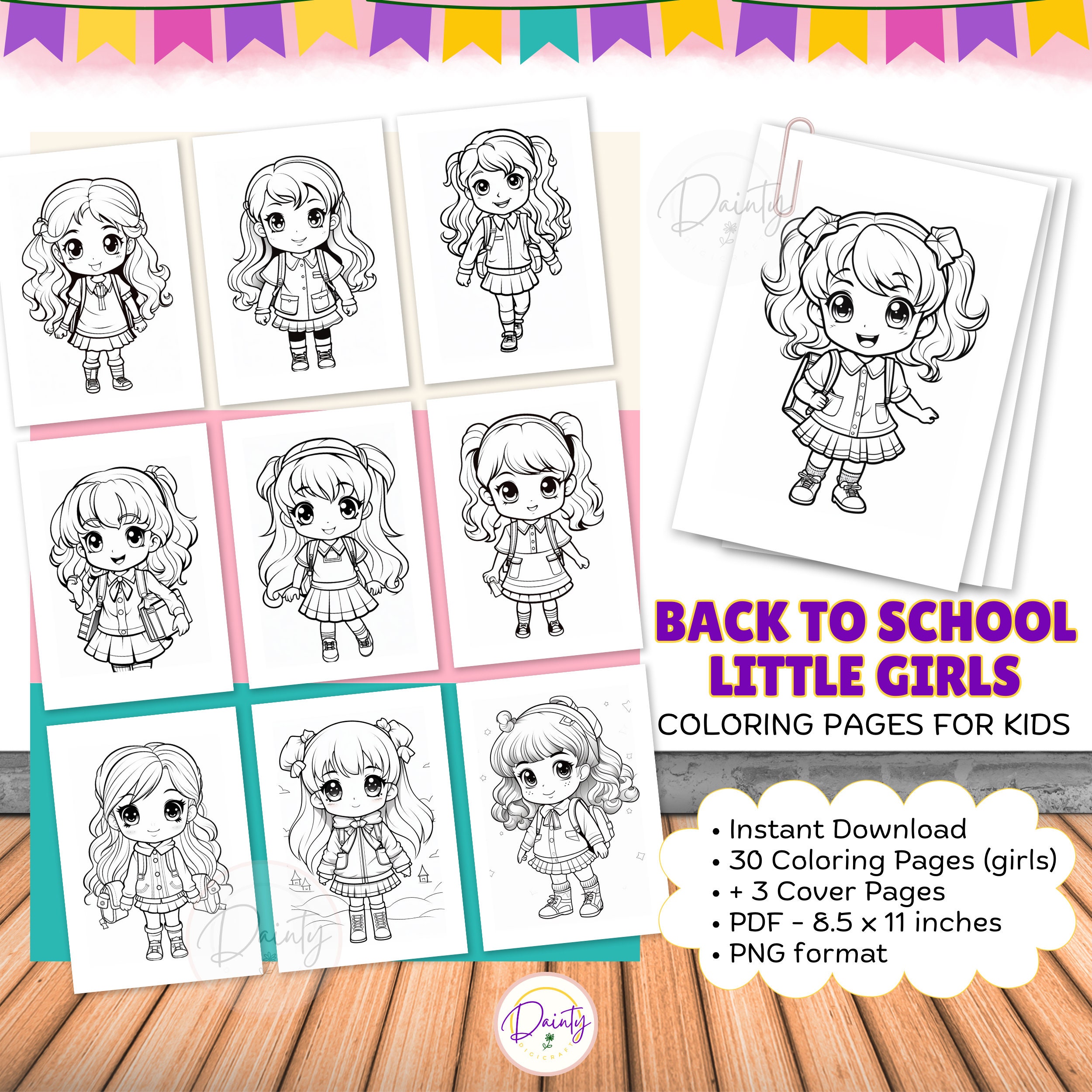 Printable Coloring Pages for Kids, Back to School Little Girls and Boys ...
