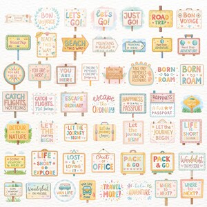 Travel Signs Clipart Bundle, Cute Vacation Quotes PNG, Beach Arrows ...