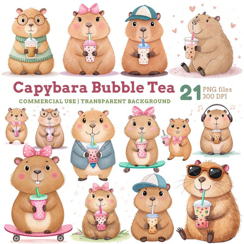 Capybara Boba - Etsy