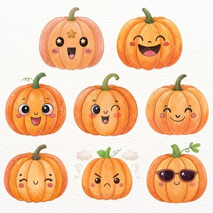 Watercolor Pumpkin Clipart: Expressive Fall & Halloween Pngs (digital ...