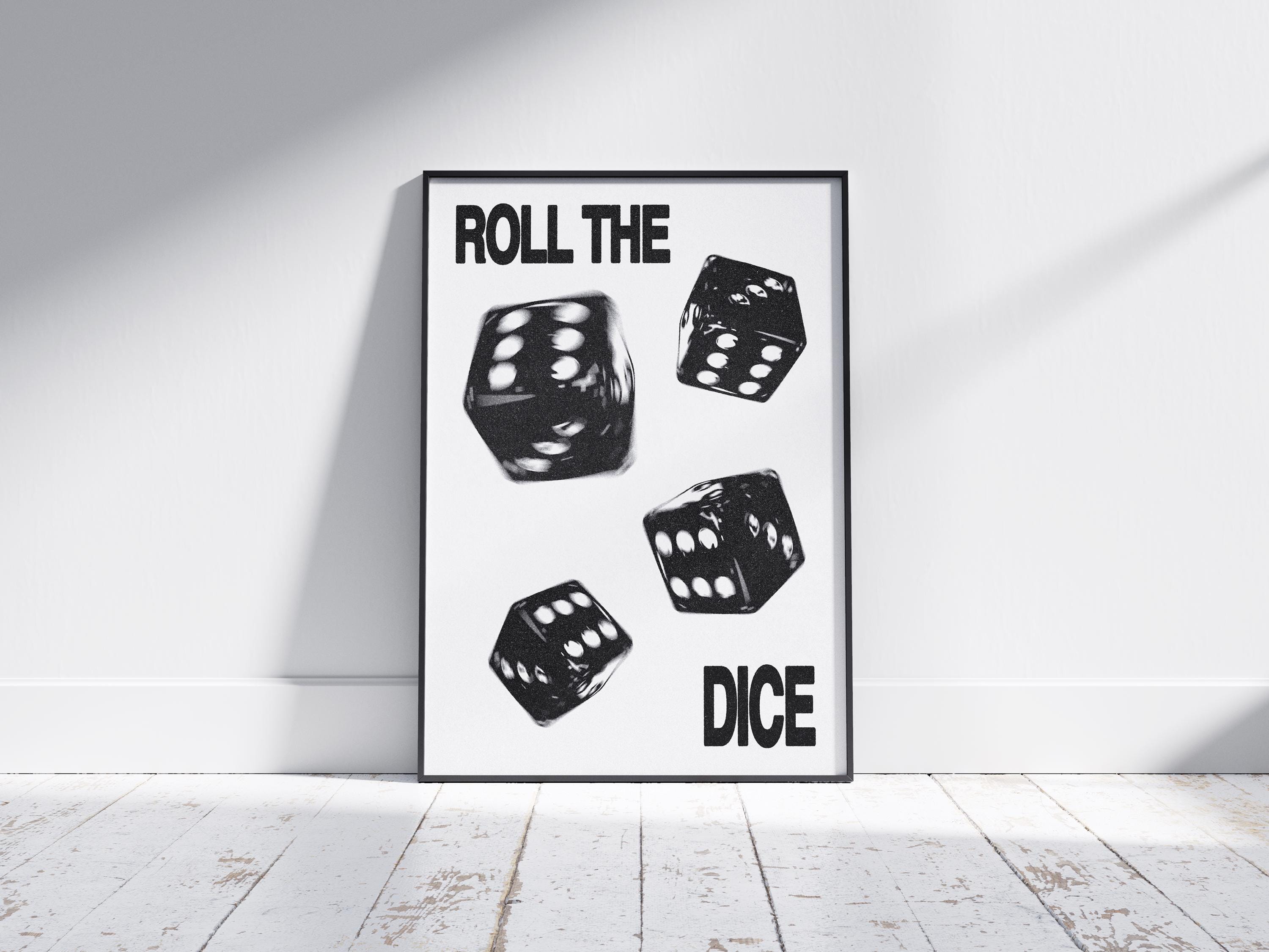 Minimalist Dice Art Print - Living Room Wall Art, Aesthetic Art Trendy ...