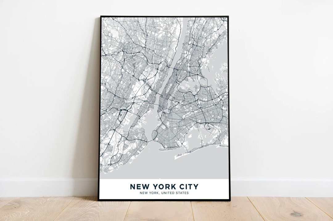 New York Map Poster for Bedroom Map Poster Wall Art Gift for Bedroom ...