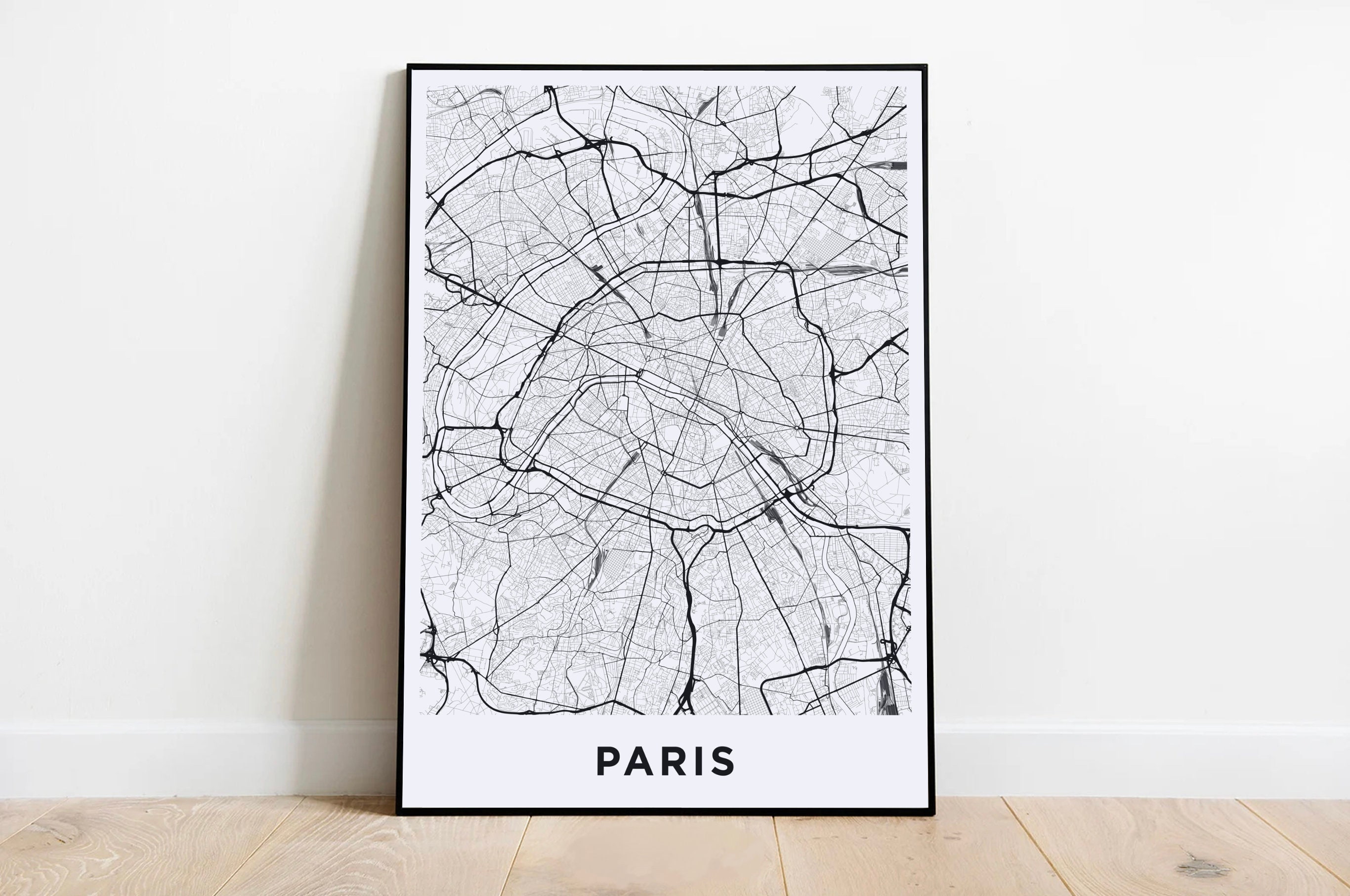 Paris Map Poster for Bedroom Map Poster Wall Art Gift for Bedroom Wall ...