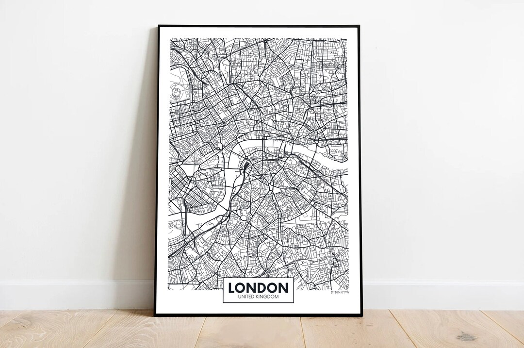 Map Poster for Bedroom London Map Poster Wall Art Gift for Bedroom Wall ...