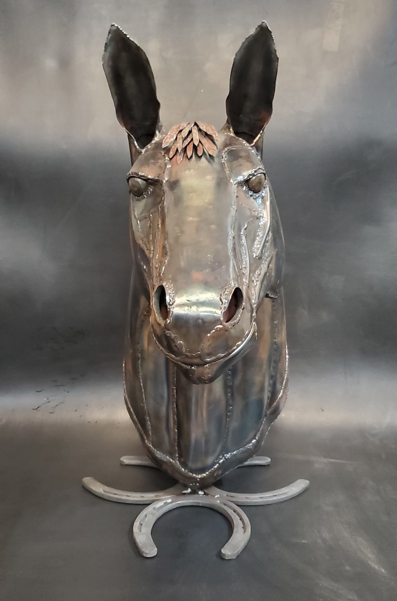 Metal Horse Head Sculpture Scrap Metal Art Statue - Etsy