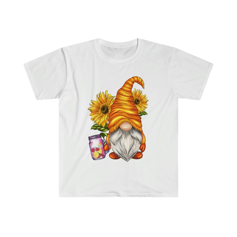 Gnome Sunflower Cocktail Summer T-shirt, Gnome Tee, Gnome Tshirt ...