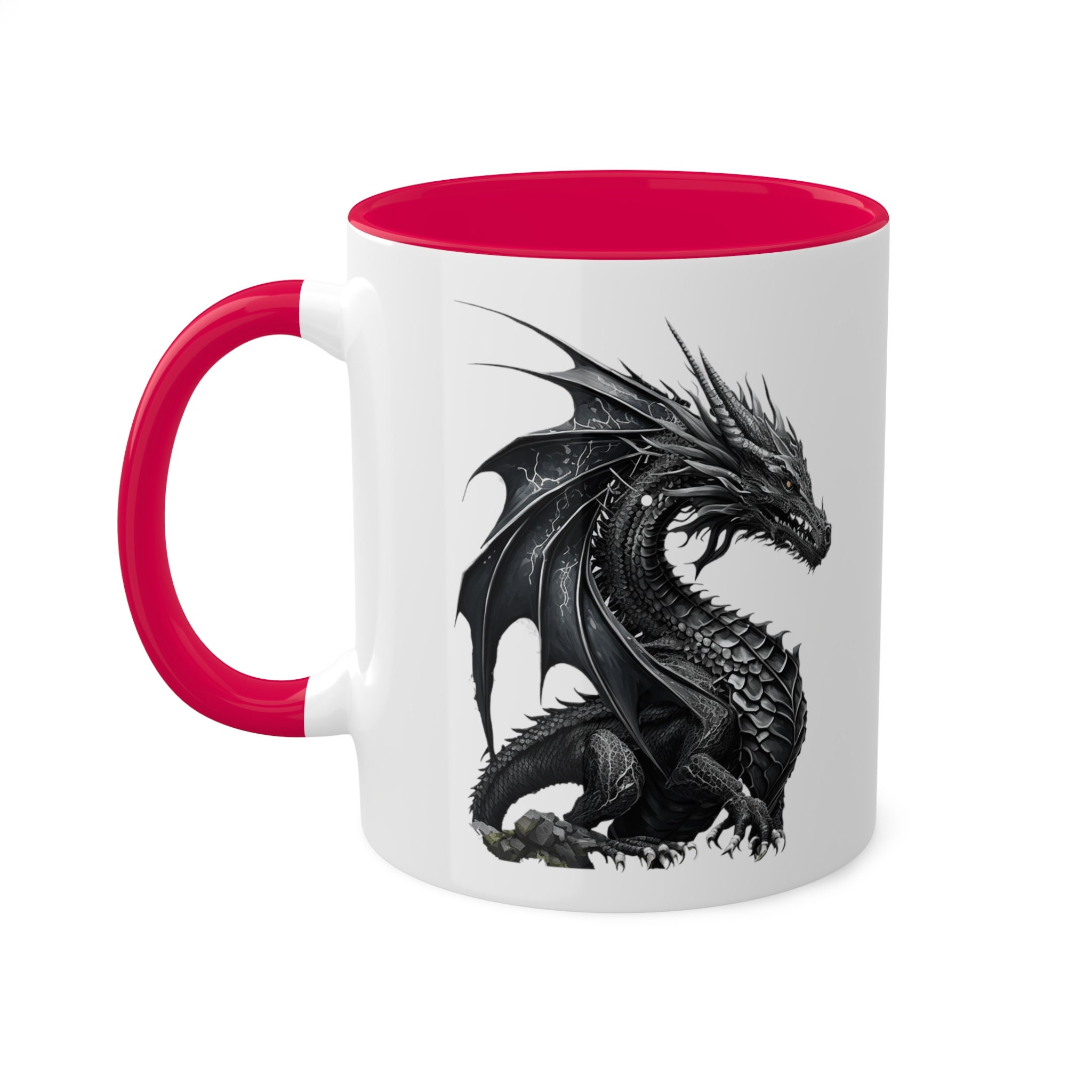 Black Dragon Colorful Coffee Mugs, 11oz Coffee Mug, Dragon Coffee Mug ...