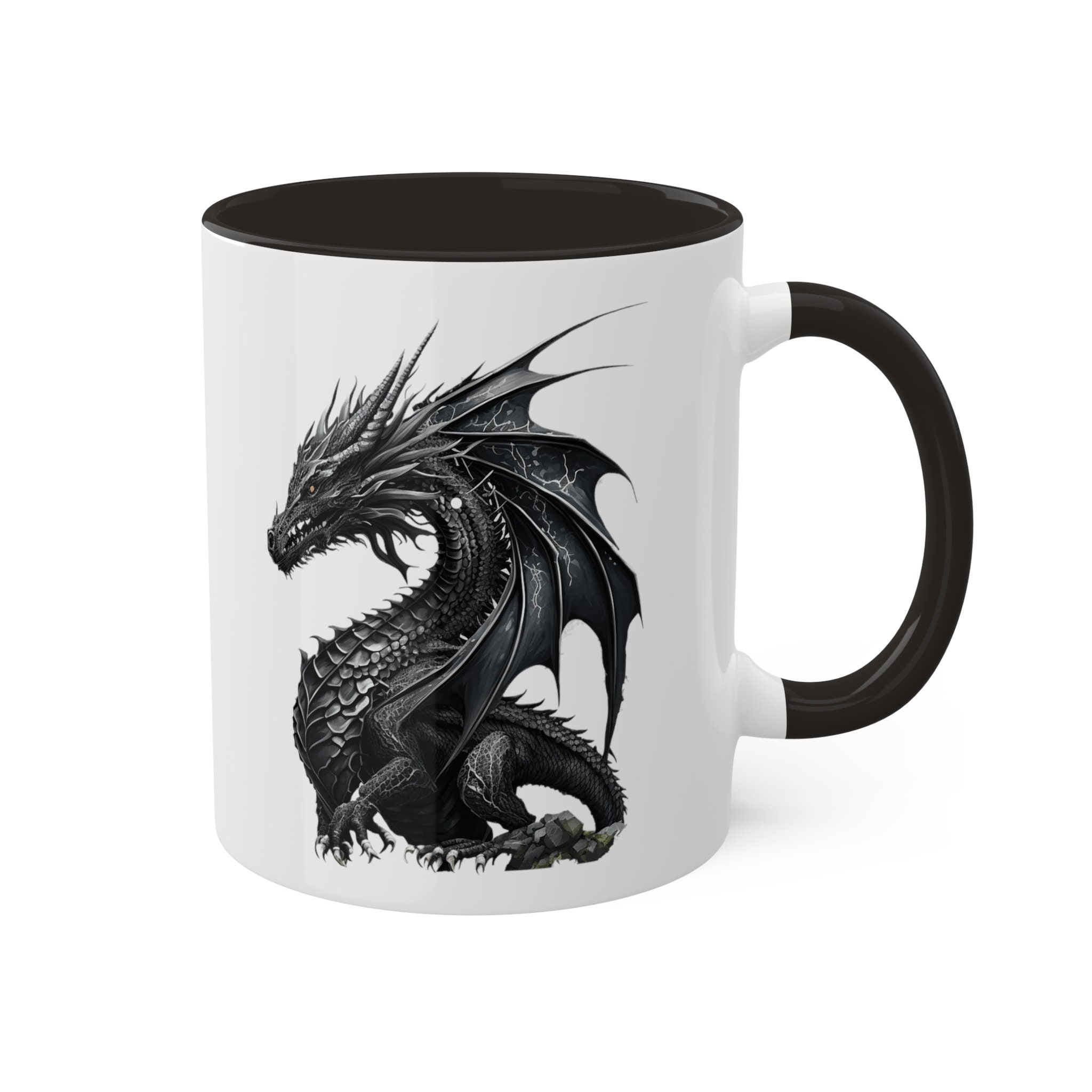 Black Dragon Colorful Coffee Mugs, 11oz Coffee Mug, Dragon Coffee Mug ...