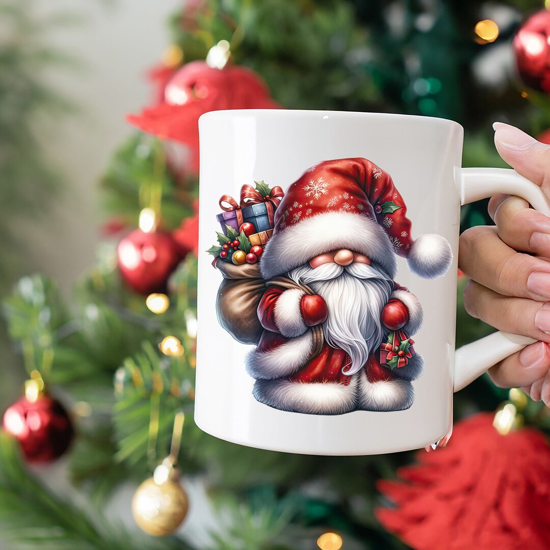 Santa Gnome Coffee Cup, Gnome Coffee Cup, Gnome Hot Chocolate Mug ...