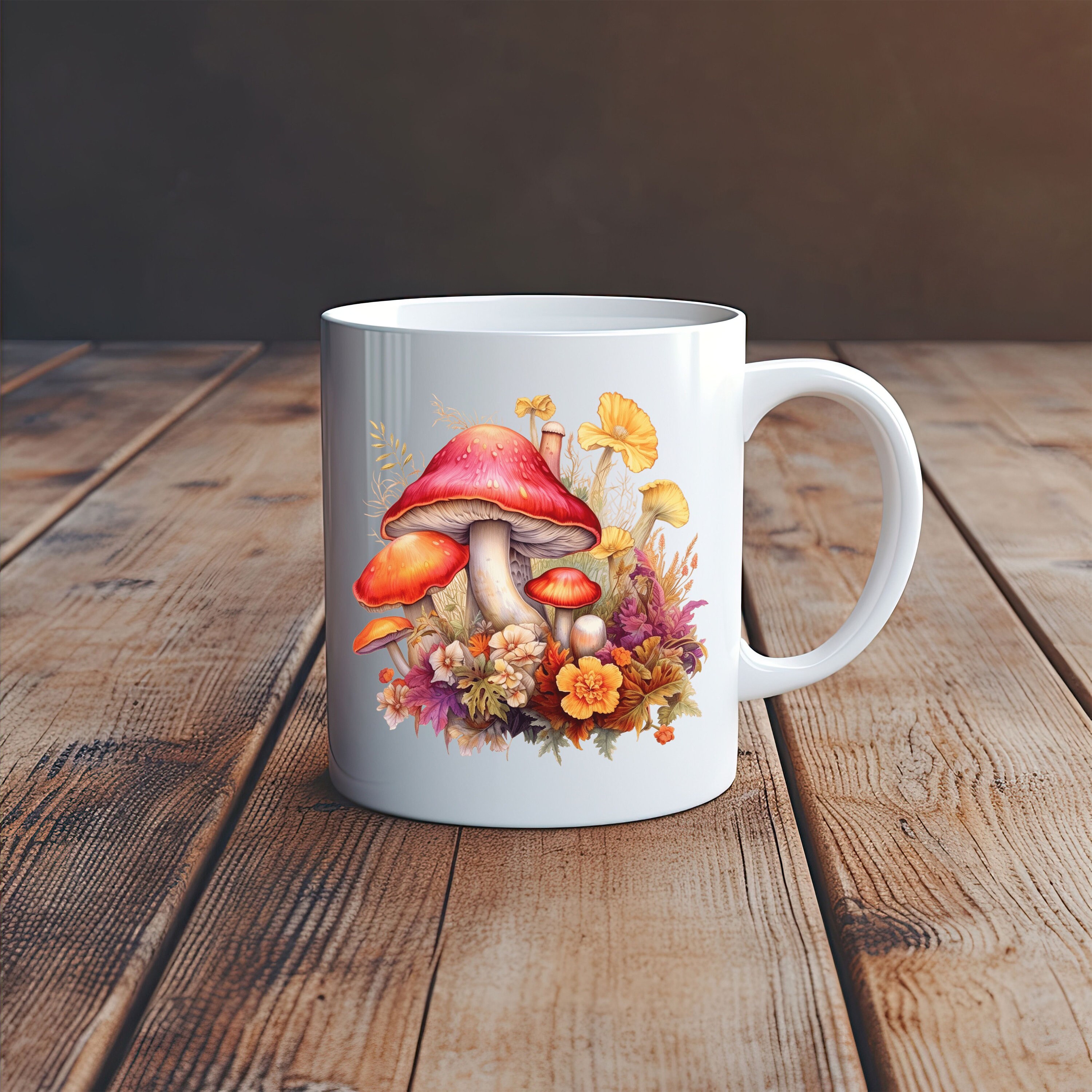 Red Mushroom Mug, Cottage Core Mug, Ceramic Mushroom Mug, Forest Mug ...