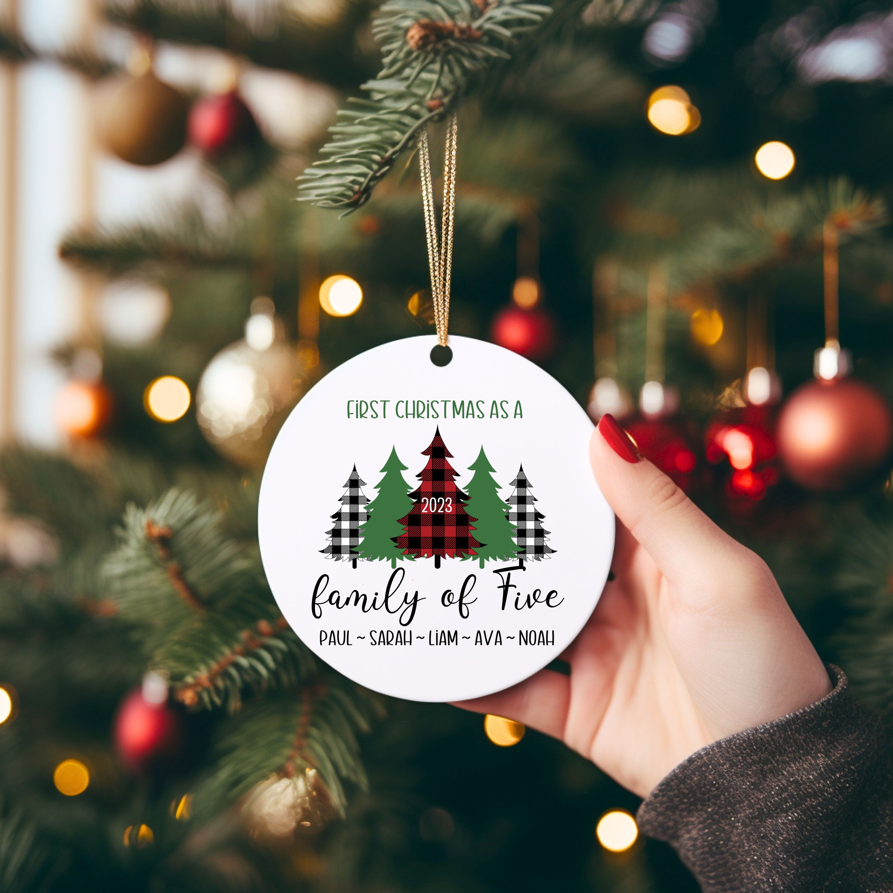 Personalized Family Christmas Ornament, Custom Family Keepsake, Family ...