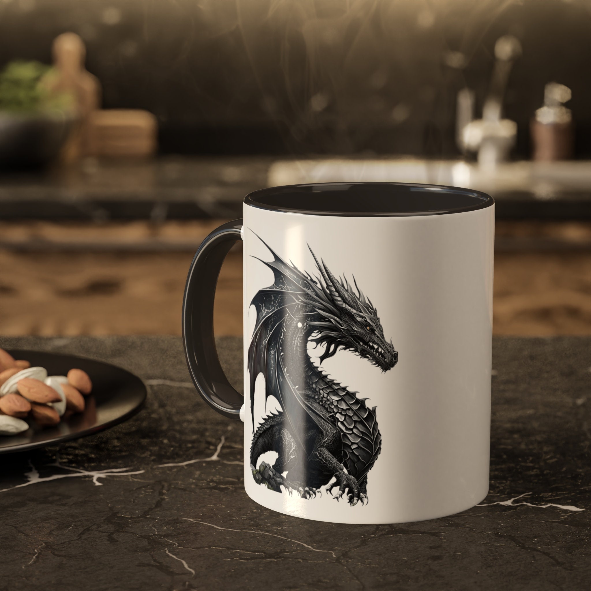 Black Dragon Colorful Coffee Mugs, 11oz Coffee Mug, Dragon Coffee Mug ...