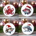 Under the Sea Ornaments, Set of 4, Christmas Octopus, Christmas Shark ...