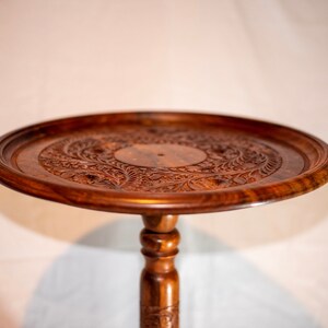 Unique Handcrafted Wooden Table With Intricate Engravings: A Timeless ...