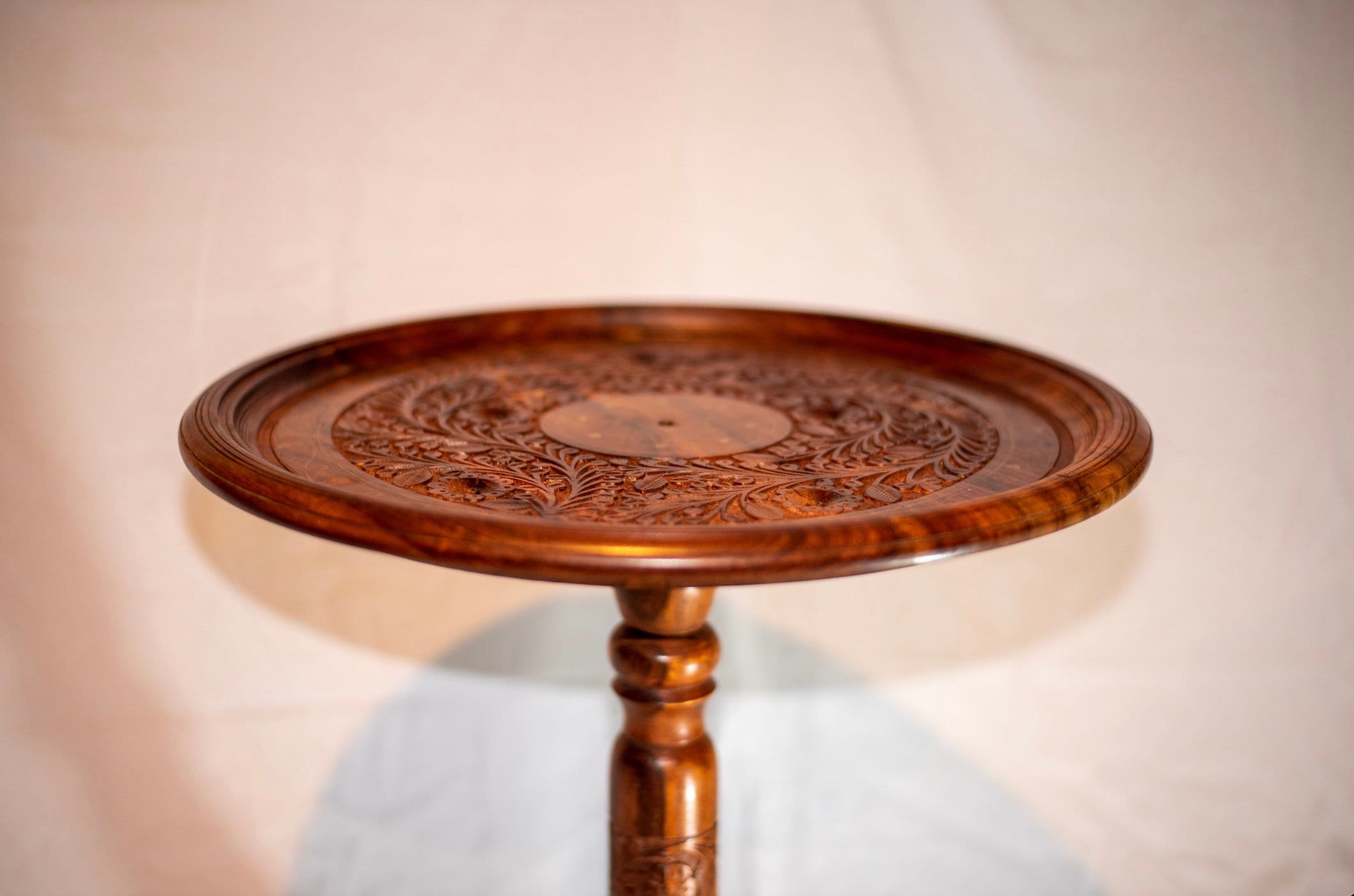 Unique Handcrafted Wooden Table With Intricate Engravings: A Timeless ...