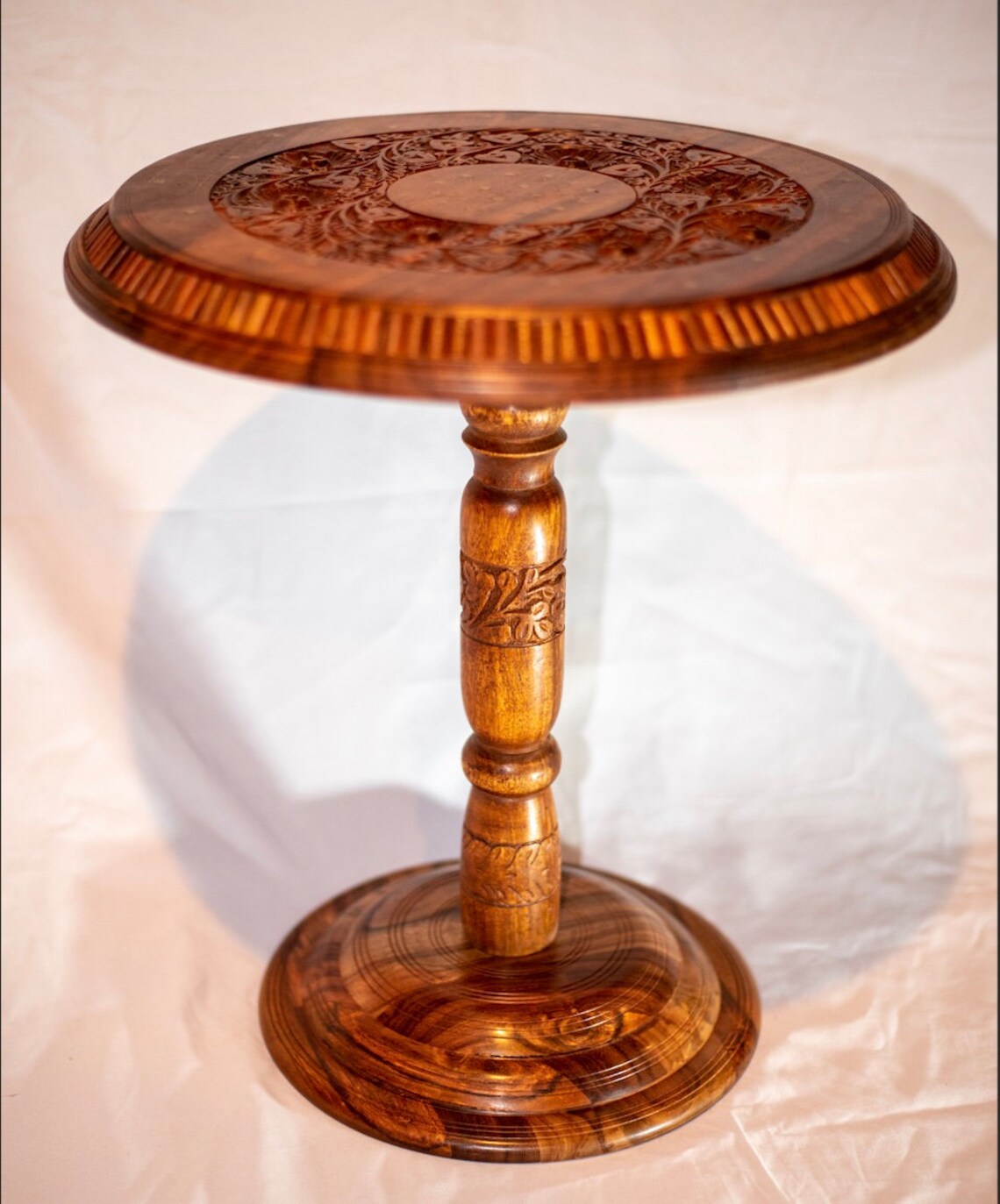 Unique Handcrafted Wooden Table With Intricate Engravings: A Timeless ...