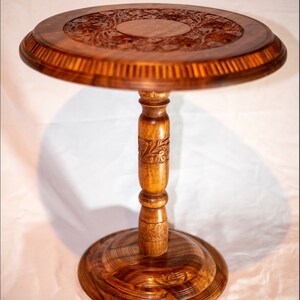 Unique Handcrafted Wooden Table With Intricate Engravings: A Timeless ...