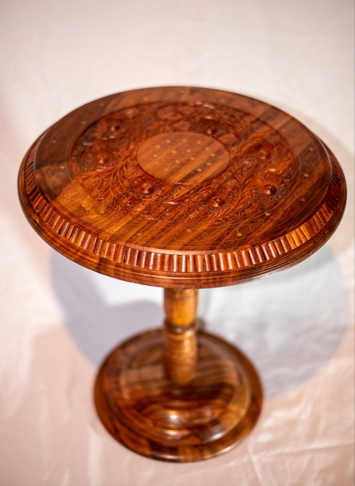 Unique Handcrafted Wooden Table With Intricate Engravings: A Timeless ...