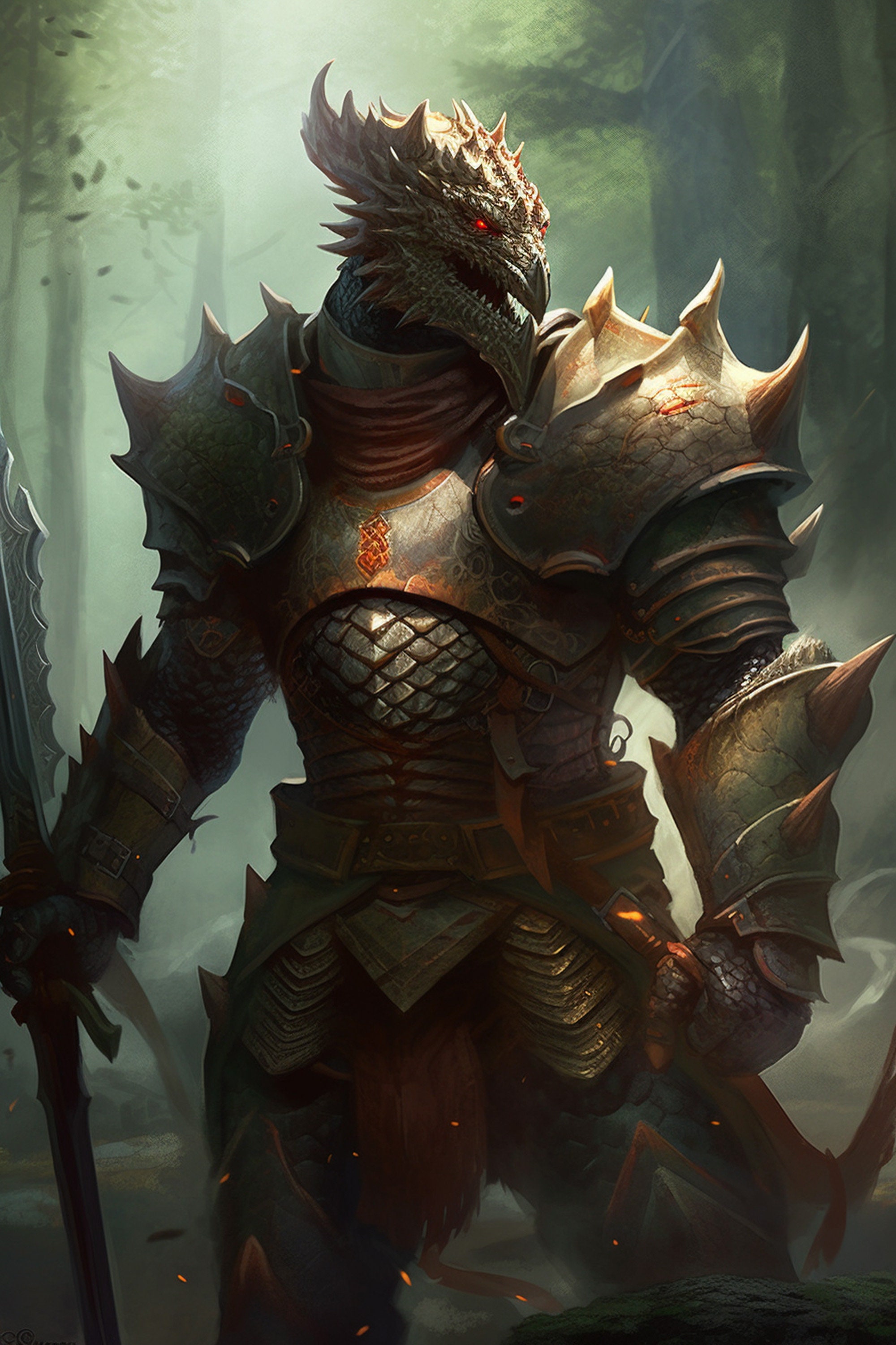 Dragonborn Collection of 20 Dragonborn Male Warriors Images for Your ...