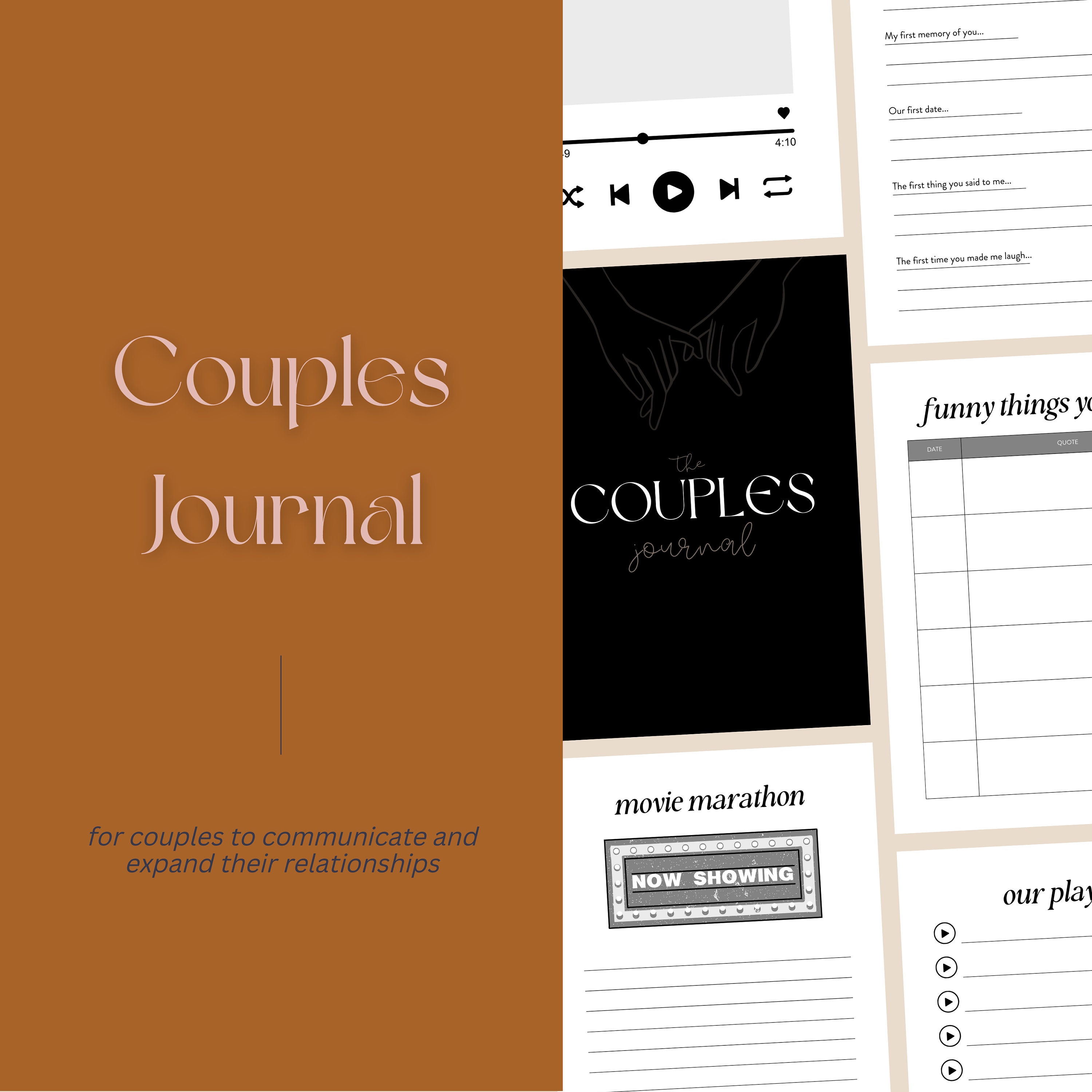 Love Story Couples Journal Printable Relationship Diary and Planner - Etsy
