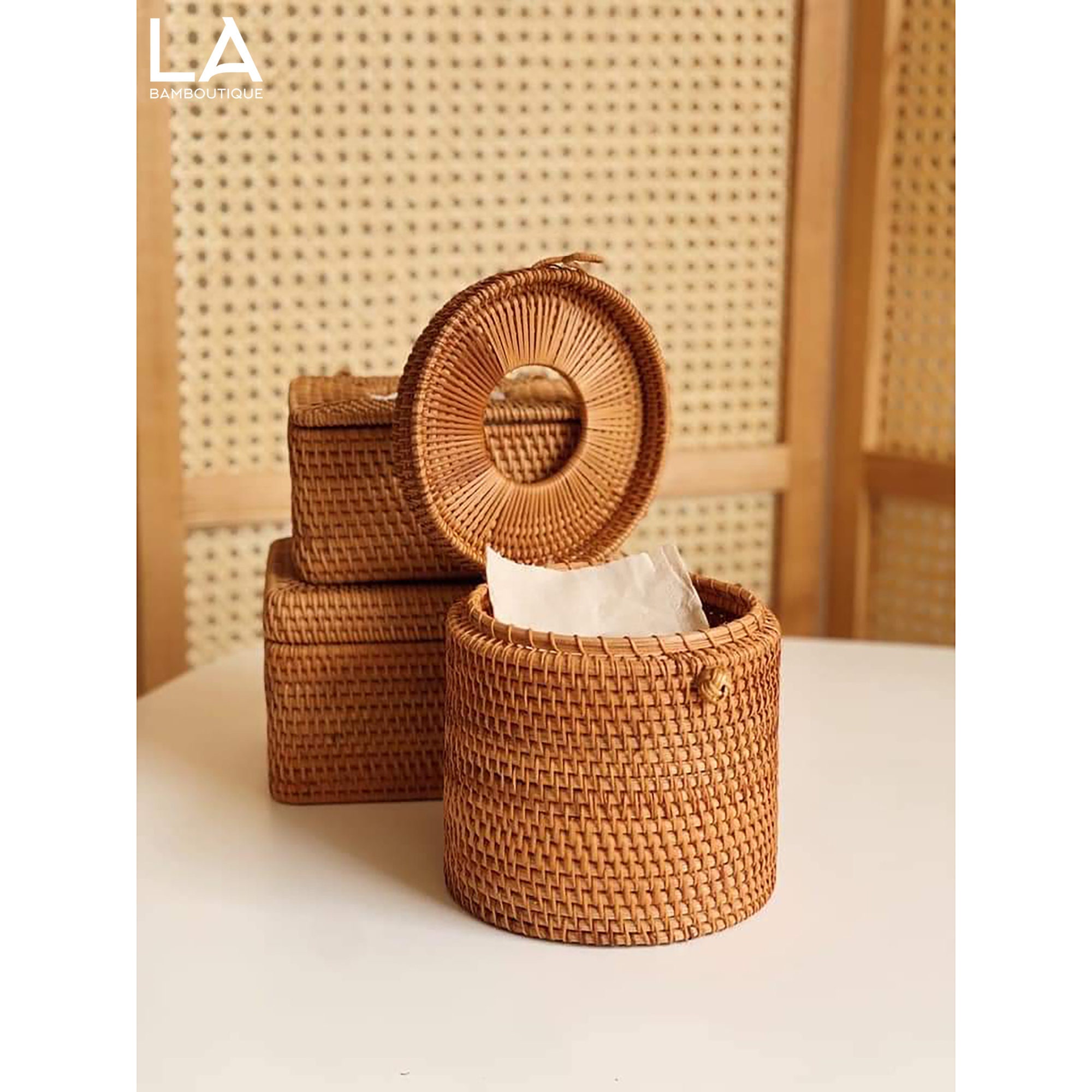 Rattan Tissue Box, Round Rattan Box, Rattan Storage Box, Wicker Box - Etsy