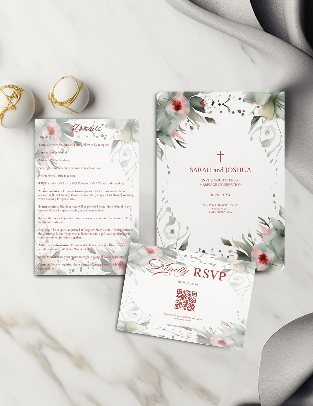 Christian Wedding Invitations, Elegant Wedding Program Template, Free ...