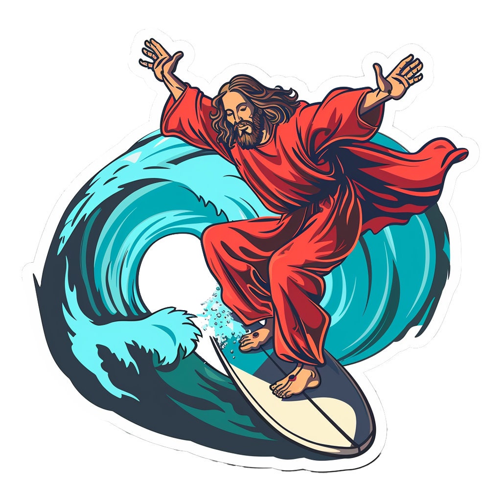 Jesus Christ Surfing Christian SVG PNG Religious Svg Motivational ...
