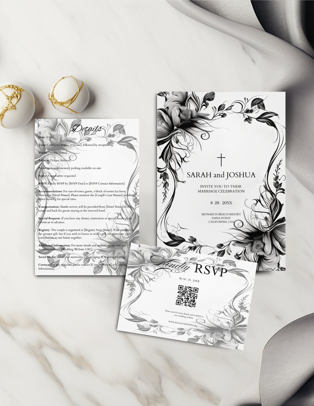Christian Wedding Invitations, Elegant Wedding Program Template, Free ...