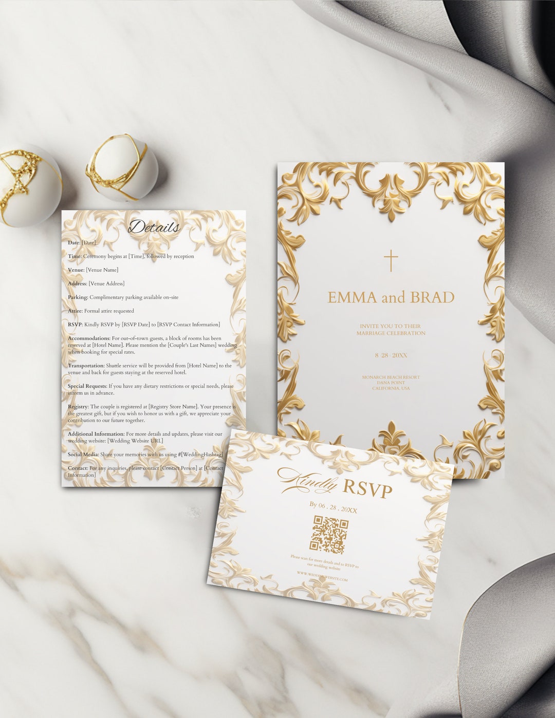Christian Wedding Invitations, Elegant Wedding Program Template, Free ...