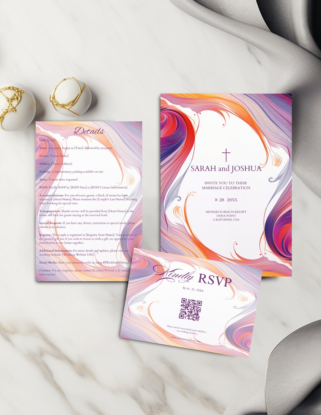 Christian Wedding Invitations, Elegant Wedding Program Template, Free ...