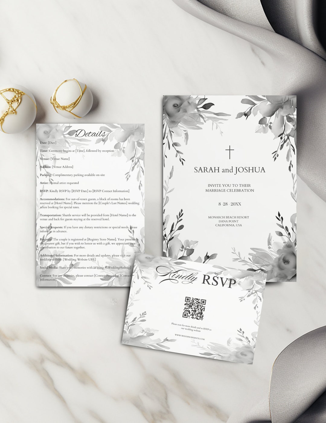 Christian Wedding Invitations, Elegant Wedding Program Template, Free ...