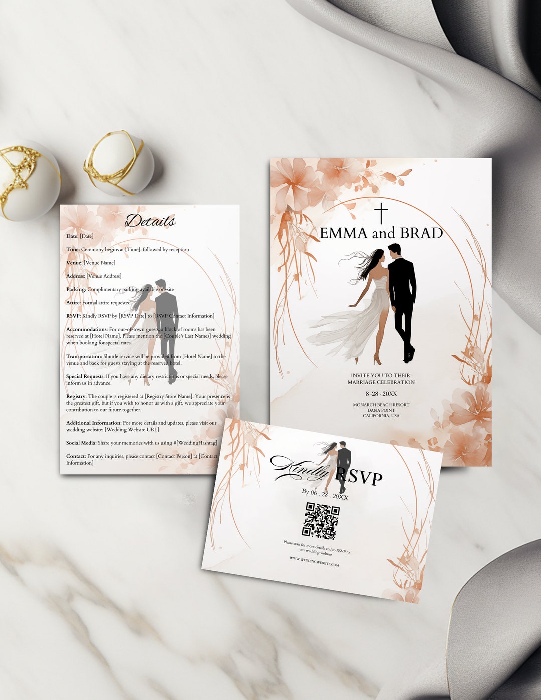 Christian Wedding Invitations, Elegant Wedding Program Template, Free ...