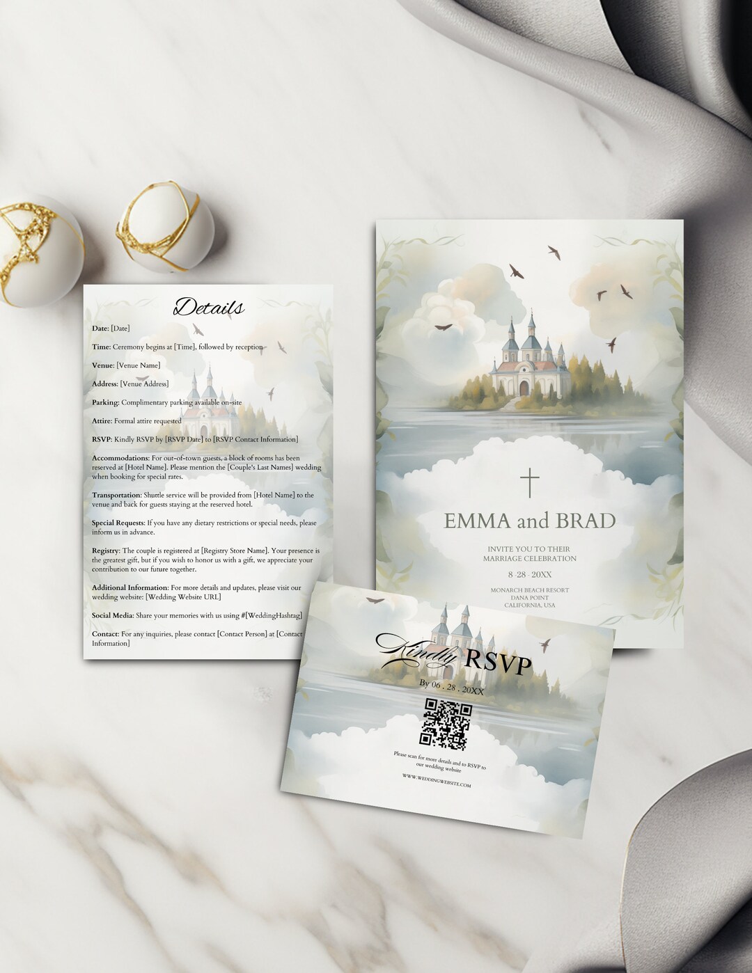 Christian Wedding Invitations, Elegant Wedding Program Template, Free ...