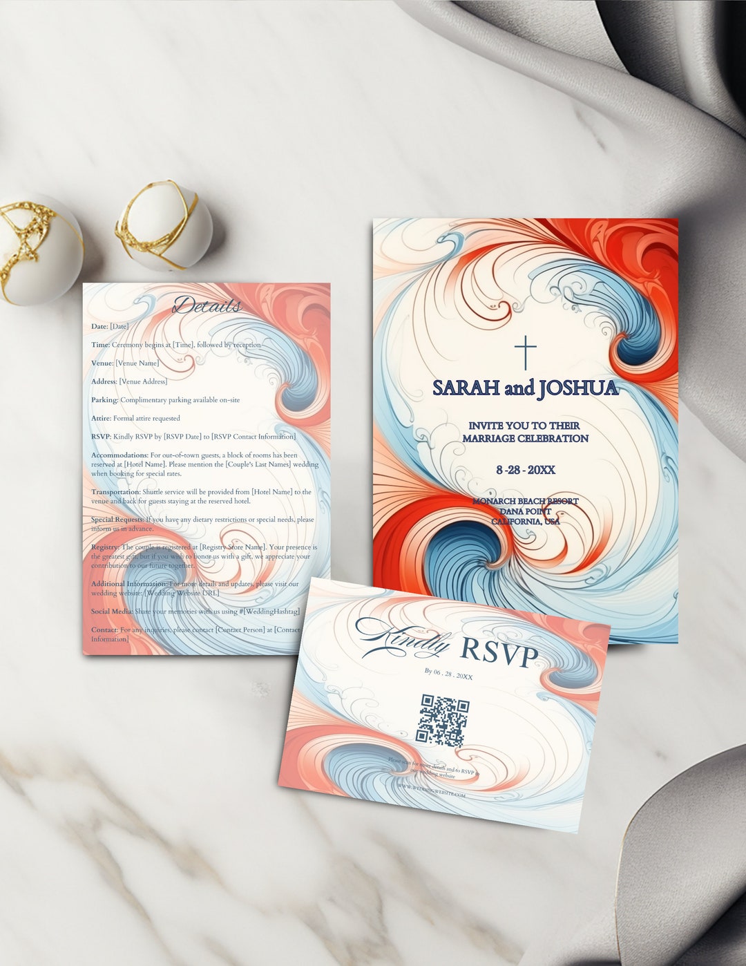 Christian Wedding Invitations, Elegant Wedding Program Template, Free ...