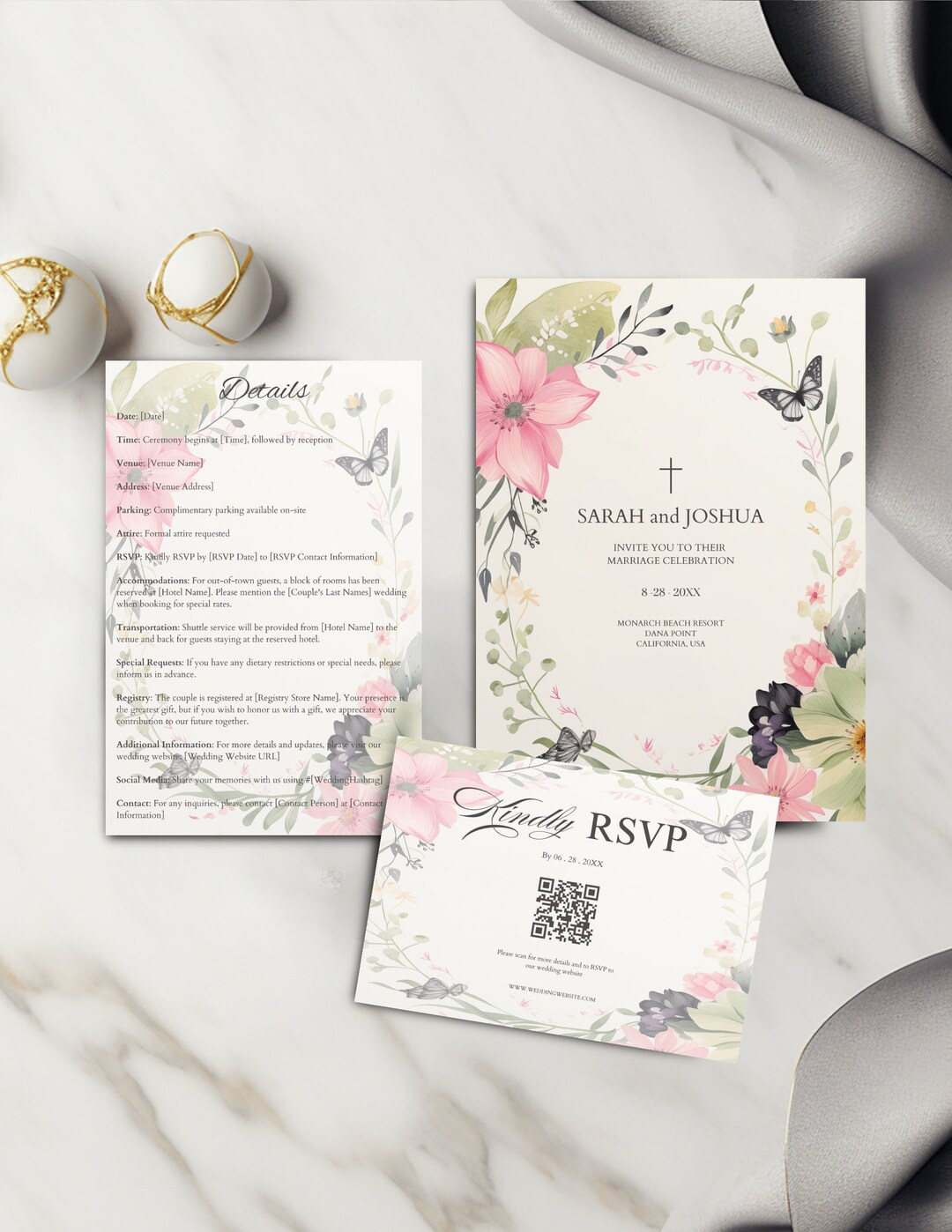 Christian Wedding Invitations, Elegant Wedding Program Template, Free ...