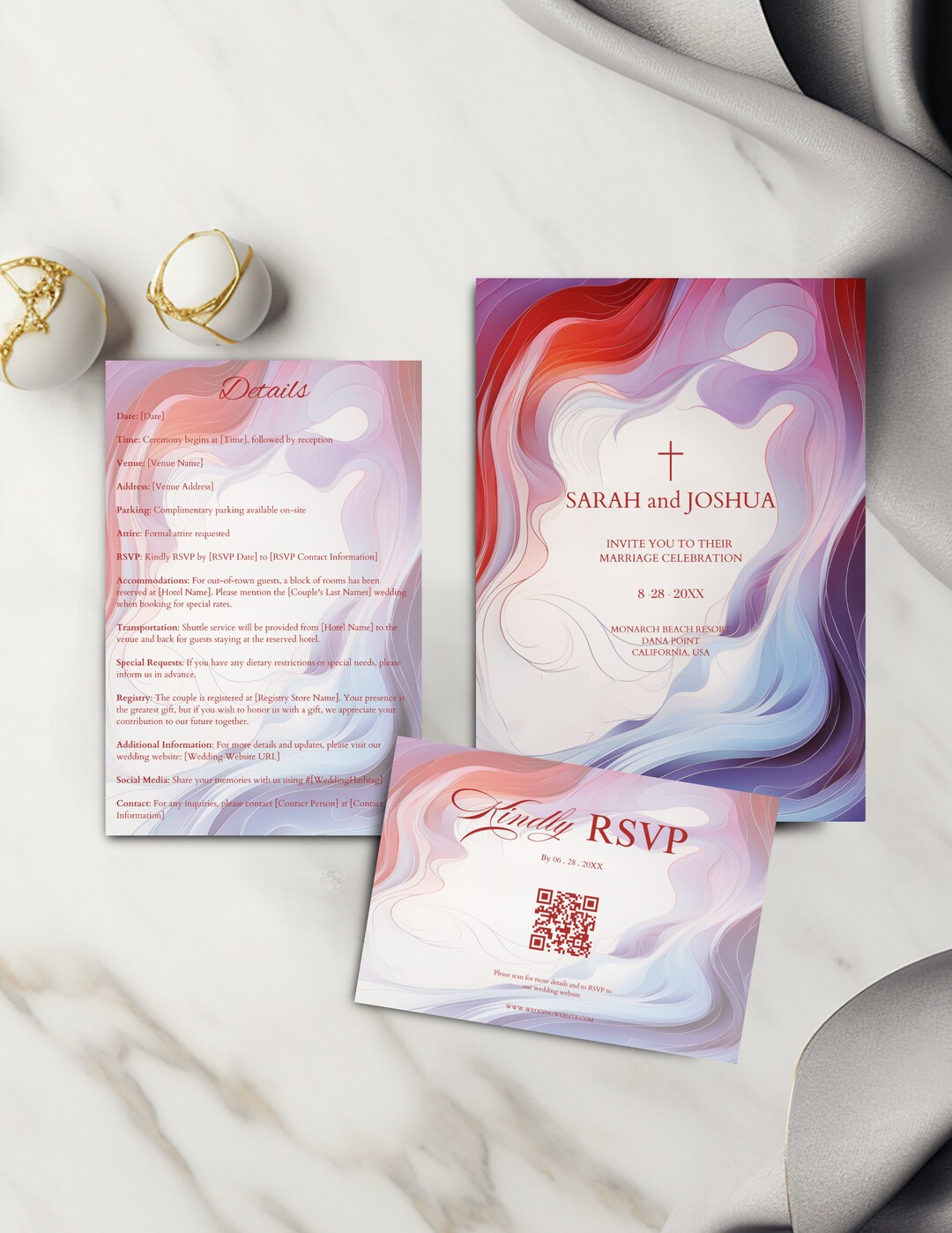 Christian Wedding Invitations, Elegant Wedding Program Template, Free ...