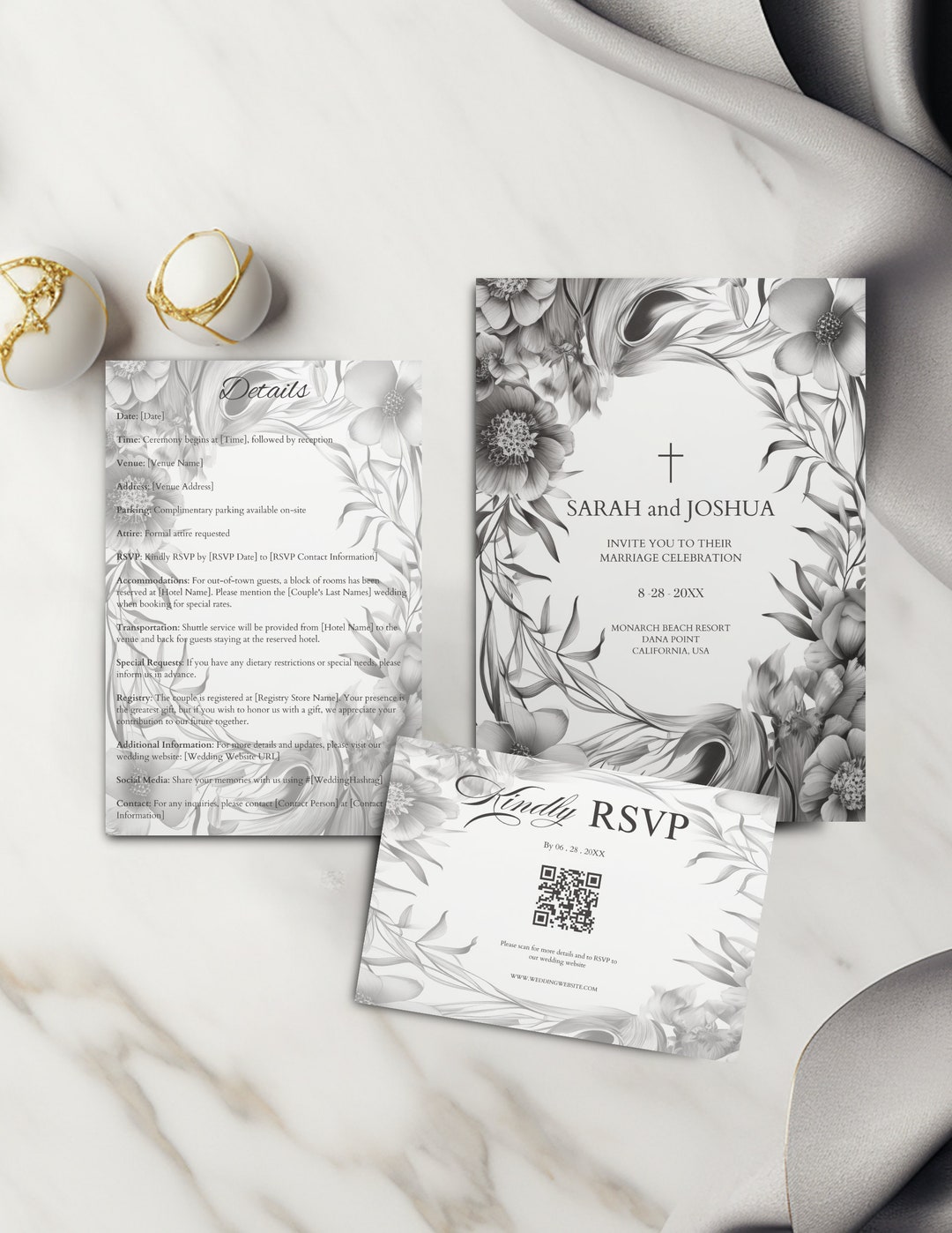 Christian Wedding Invitations, Elegant Wedding Program Template, Free ...
