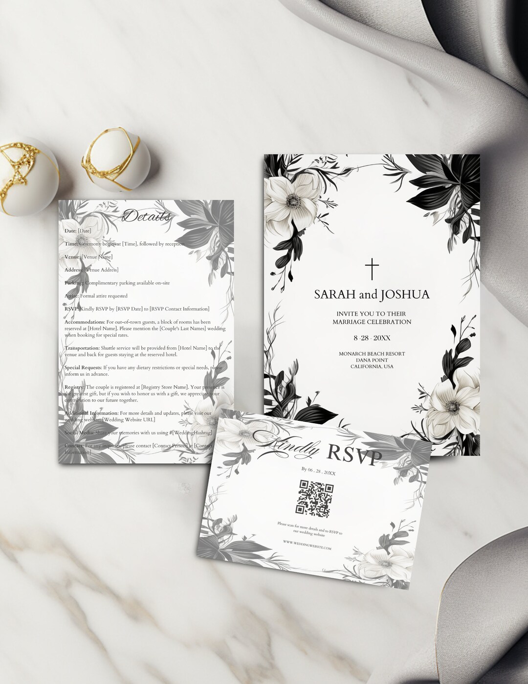 Christian Wedding Invitations, Elegant Wedding Program Template, Free ...