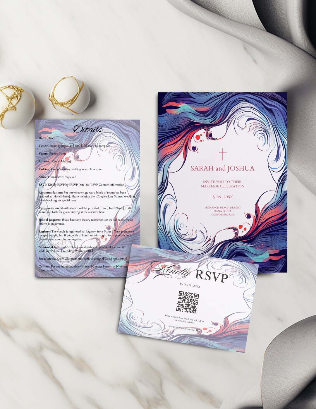 Christian Wedding Invitations, Elegant Wedding Program Template, Free ...